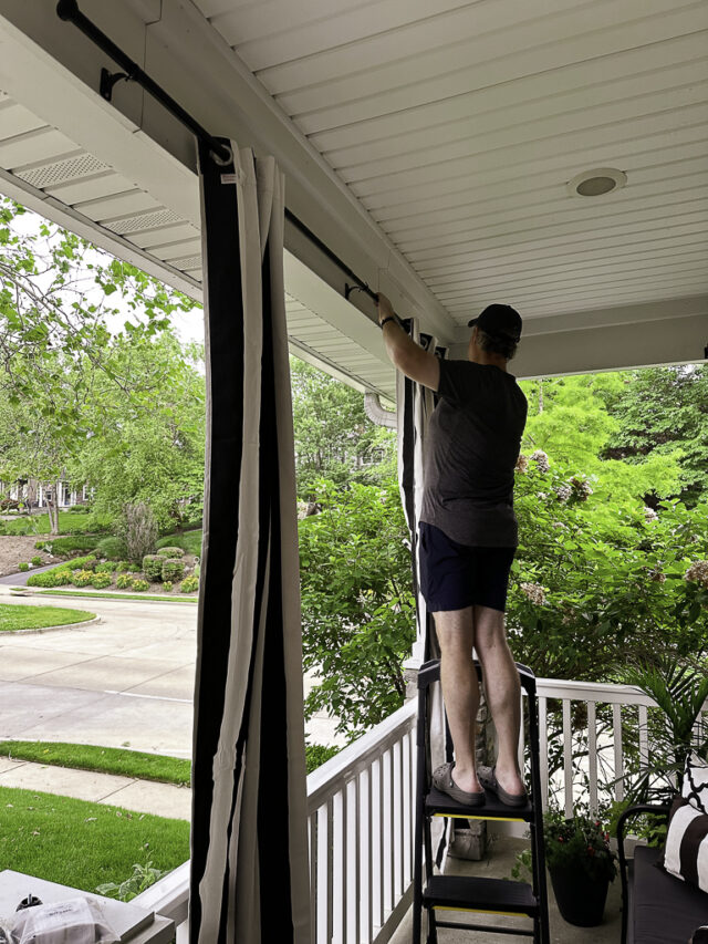 How to Hang Outdoor Curtains & Easily Update Your Front Porch